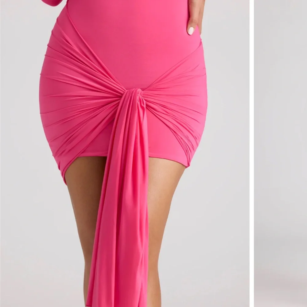 Oh Polly | Dresses | Oh Polly Long Sleeve Draped Mini Dress In Magenta ...